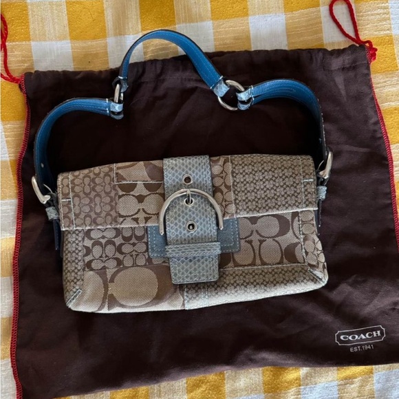 Coach | Bags | Authentic Coach Purse Multi Monogram Print With Pale ...